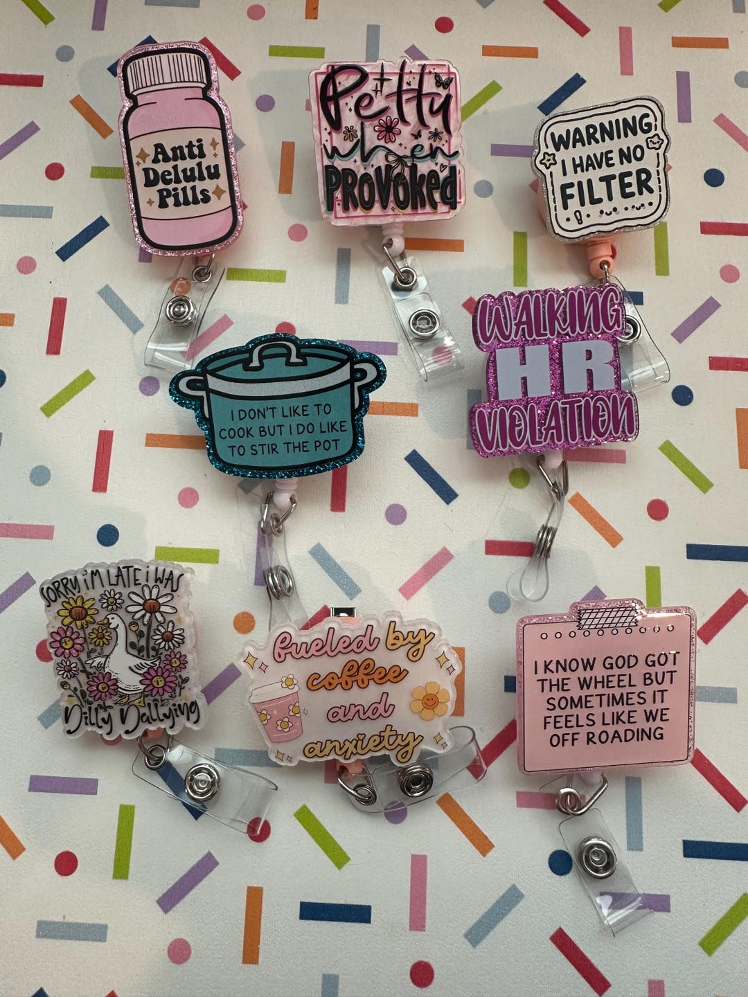 Sassy Quote Badge Reel | Funny ID Badge Holder | Retractable Badge Clip ...