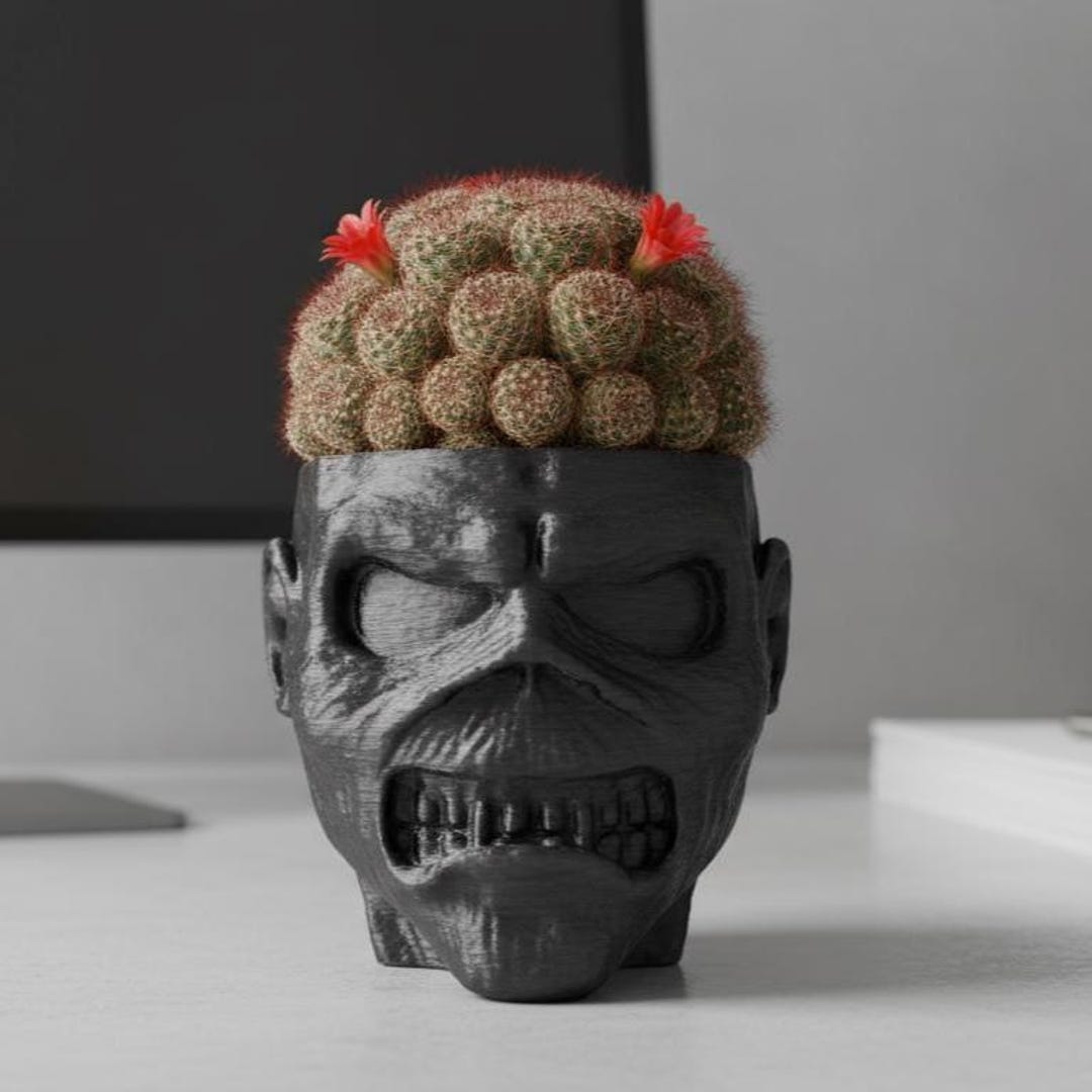 Eddie Planter | Iron Maiden Inspired 3D Printed Pot | Metalhead Desk ...