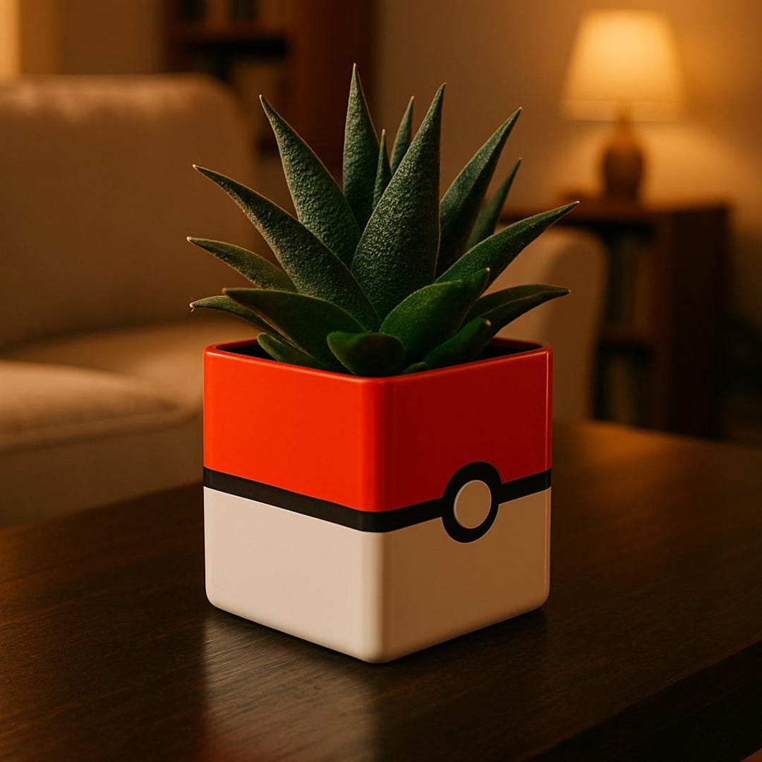 3D Printed Pokeball Planter – Pokemon Flower Pot | Nintendo Fans Gift ...