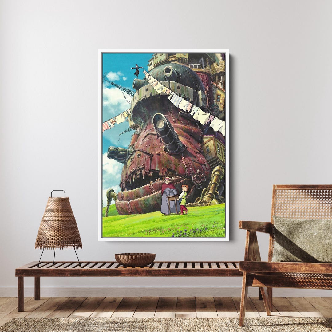 Howl’s Moving Castle Print Canvas Poster, Studio Ghibli Wall Art Gift ...