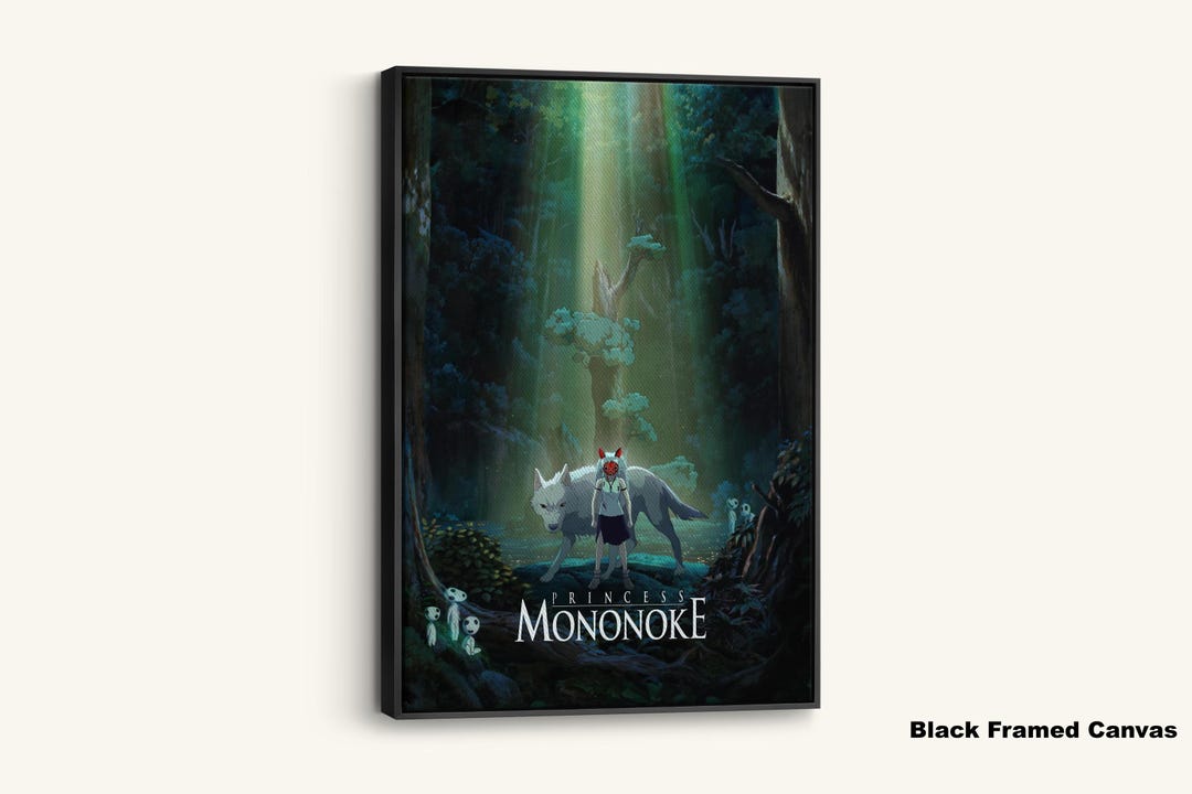 Princess Mononoke Print, Studio Ghibli Canvas Poster, Forest Wall Art ...