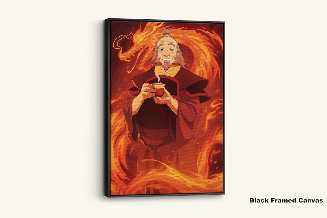 Uncle Iroh Poster, Avatar Anime Canvas Print, Japanese Wall Art, Tea ...
