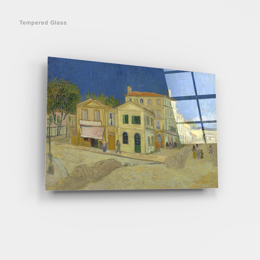 The Yellow House Vincent Van Gogh Tempered Glass Art, Famous Poster ...