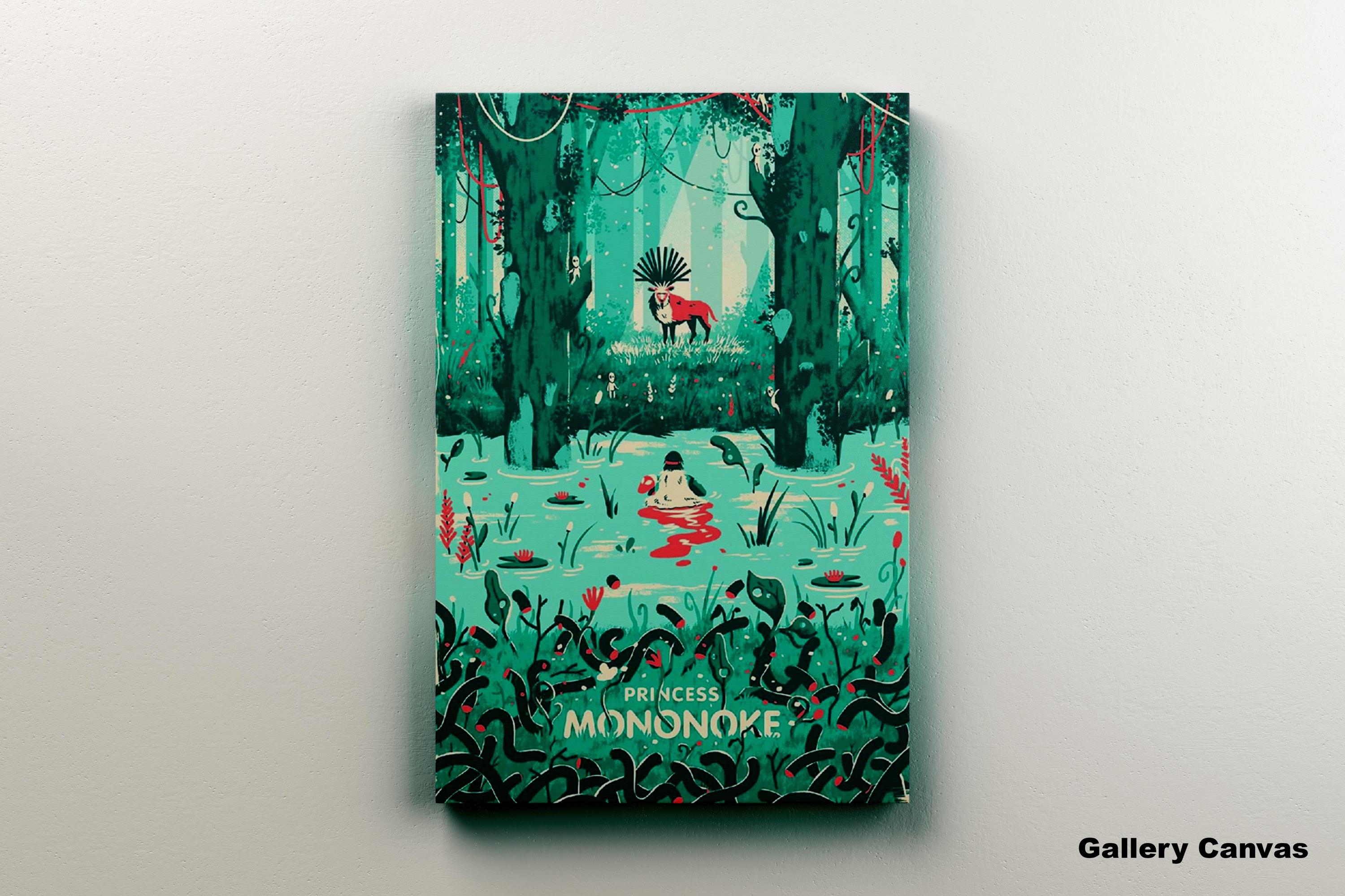 Princess Mononoke Poster, Studio Ghibli Canvas Print, Japanese Anime ...