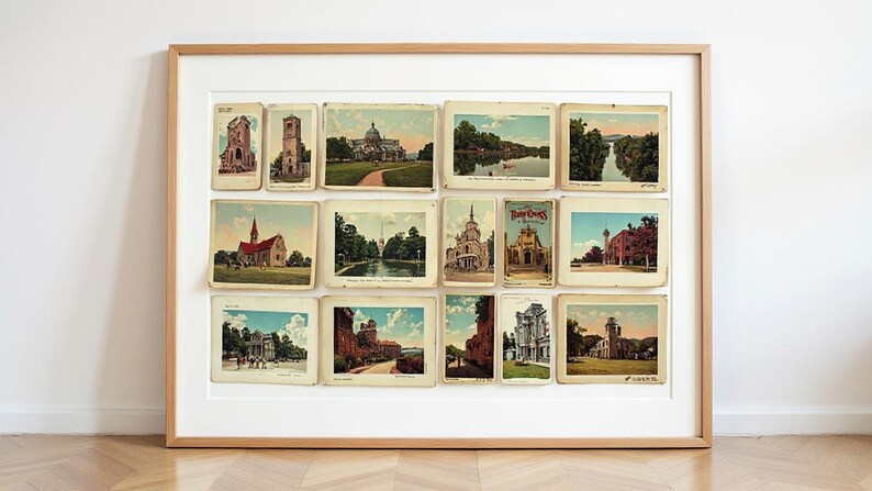 Vintage Postcards Collage Wall Art – Digital Download | Antique Travel ...