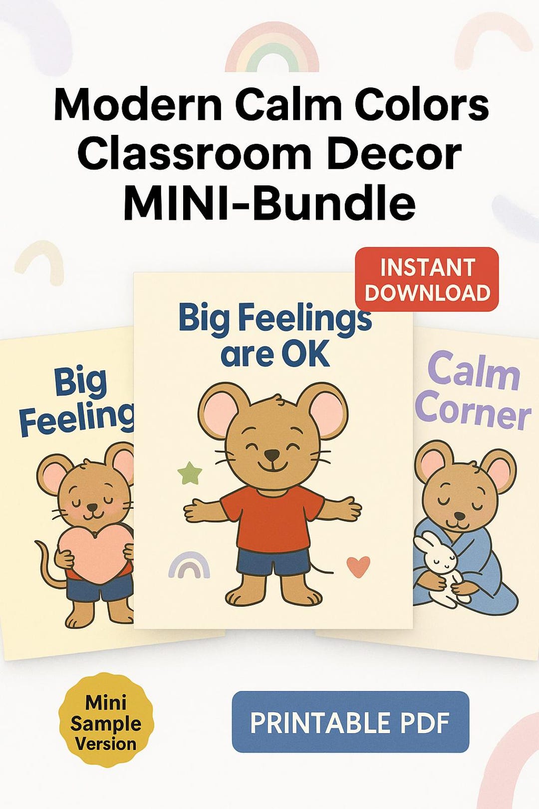 Modern Calm Colors Classroom Decor Mini-bundle | Motivational Posters ...