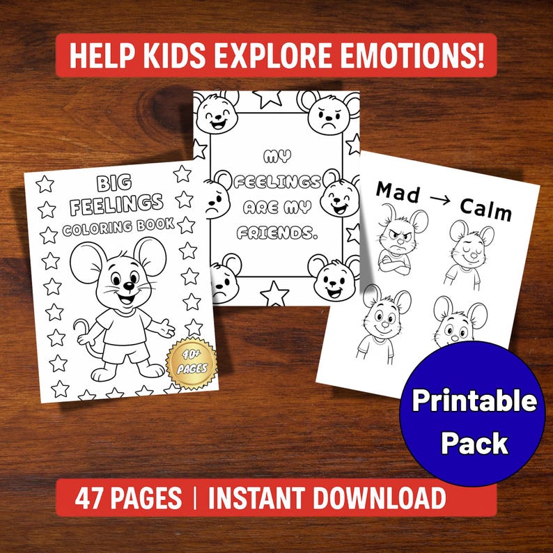 Big Feelings Coloring Book PDF | 47 SEL Pages for Kids | Preschool ...