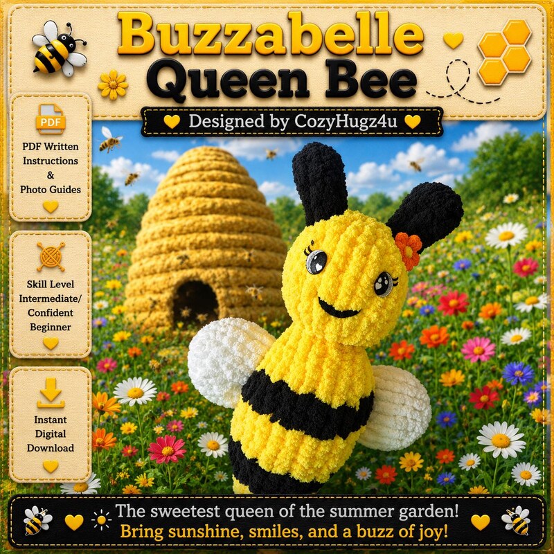 Hand Knit Bumble Bees - Etsy