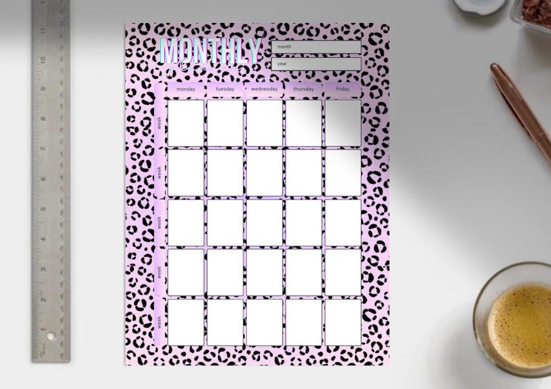 Cheetah Print Monthly Planner - Etsy