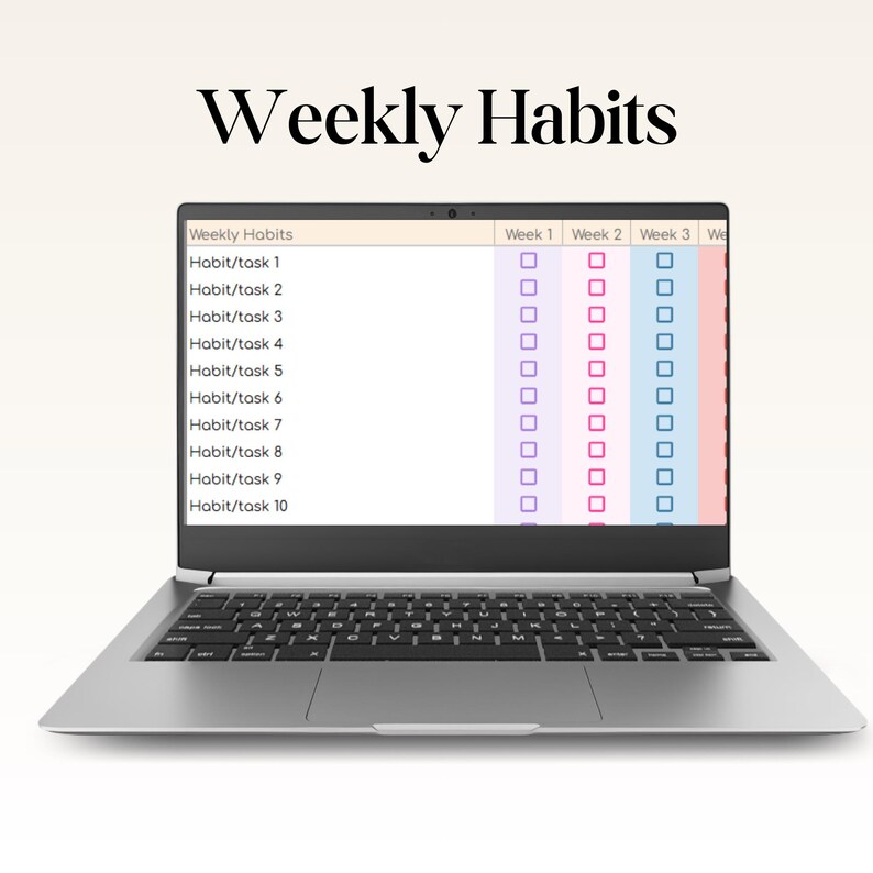 Habit Tracker Spreadsheet | Google Sheets | Daily, Weekly & Monthly ...