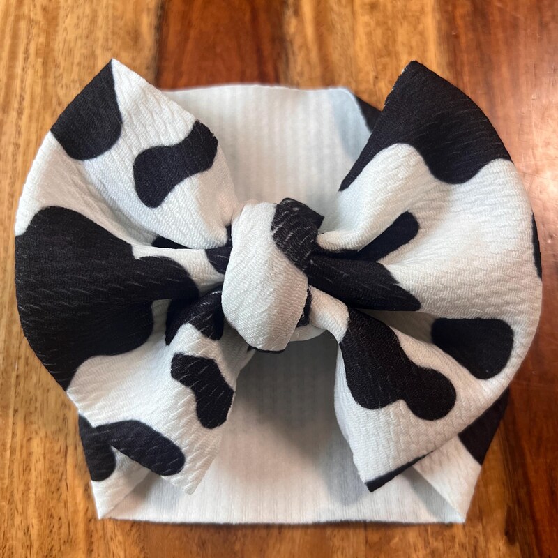 Cow Print Bows Baby - Etsy