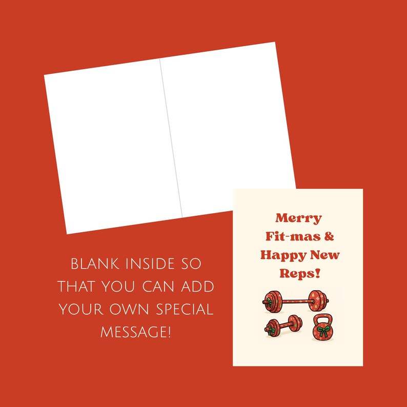 Fitness Christmas Card - "merry Fitmas & Happy New Reps" - Printable ...