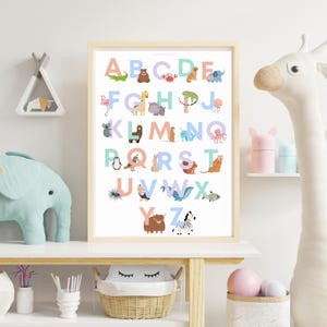 No Names ~ Animal Alphabet Poster, Educational Wall Art for Kids, A-Z ...