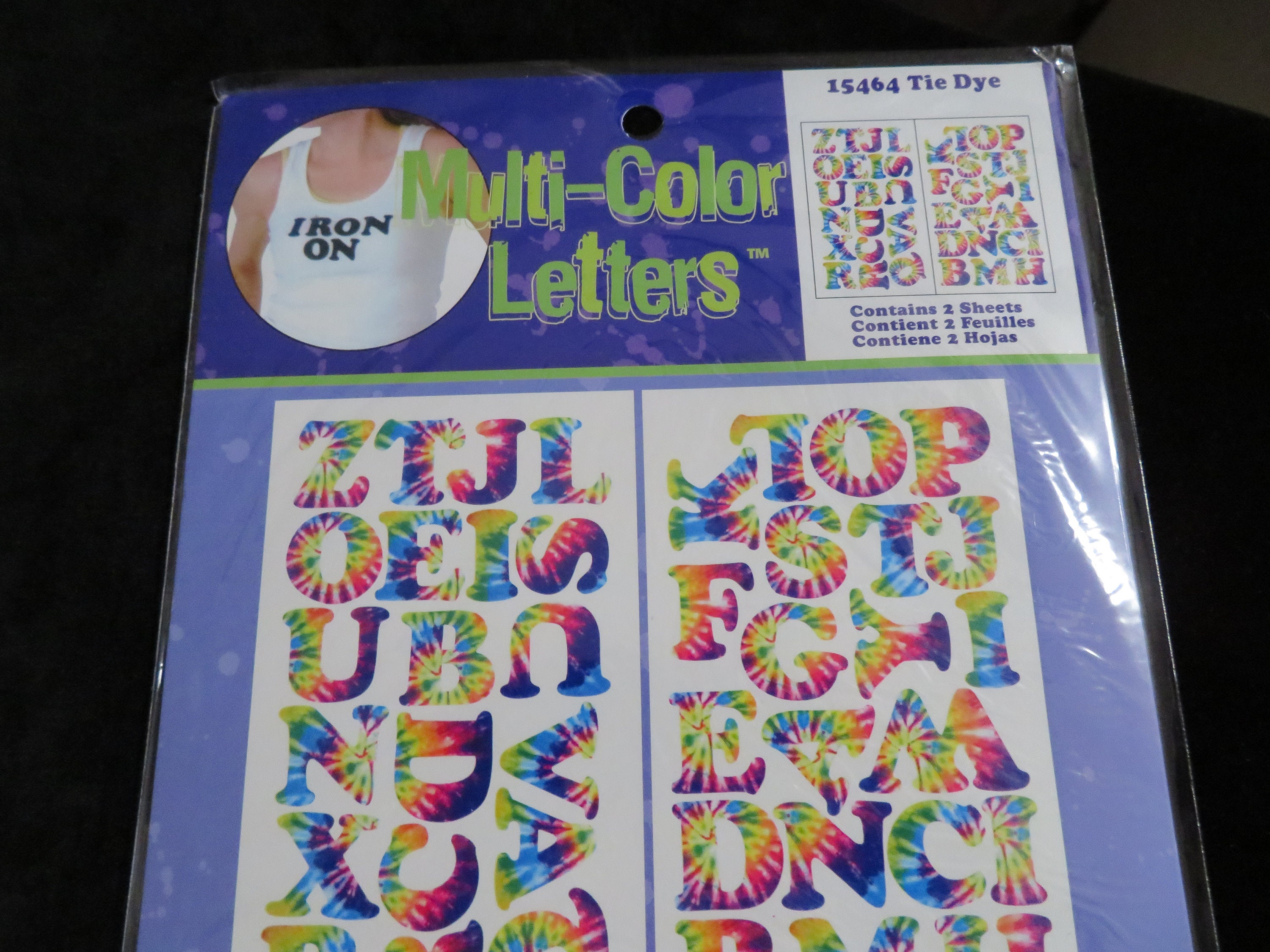 Tie Dye Colored Lettering