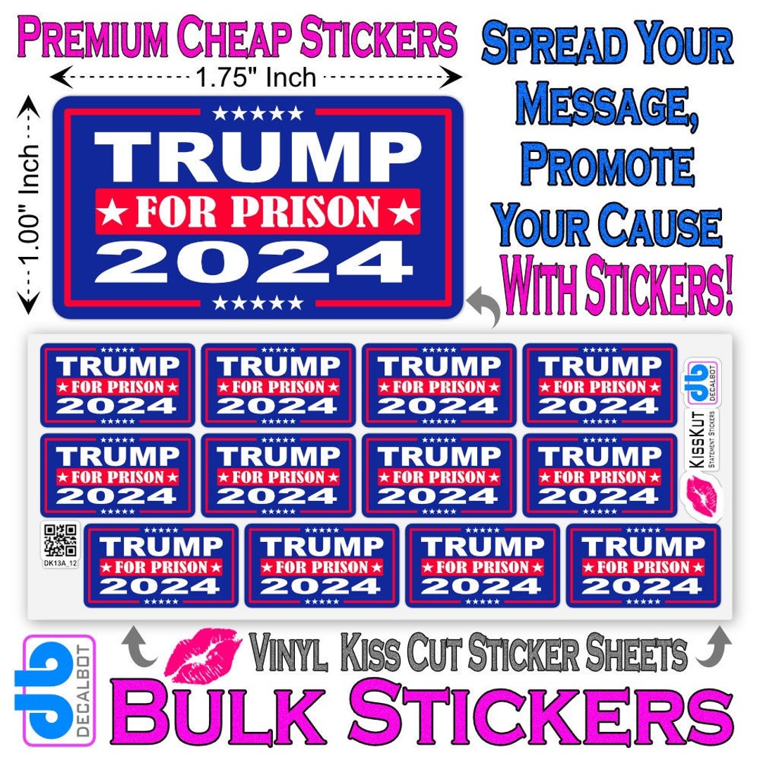 Trump for Prison 2024 Bulk 12 Stickers Sheet Pack - Trump Lost, Your in ...