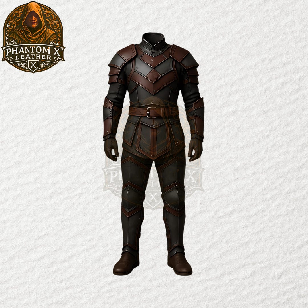 Conqueror Gothic Leather Knight Suit | Black & Brown Aggressive Battle ...