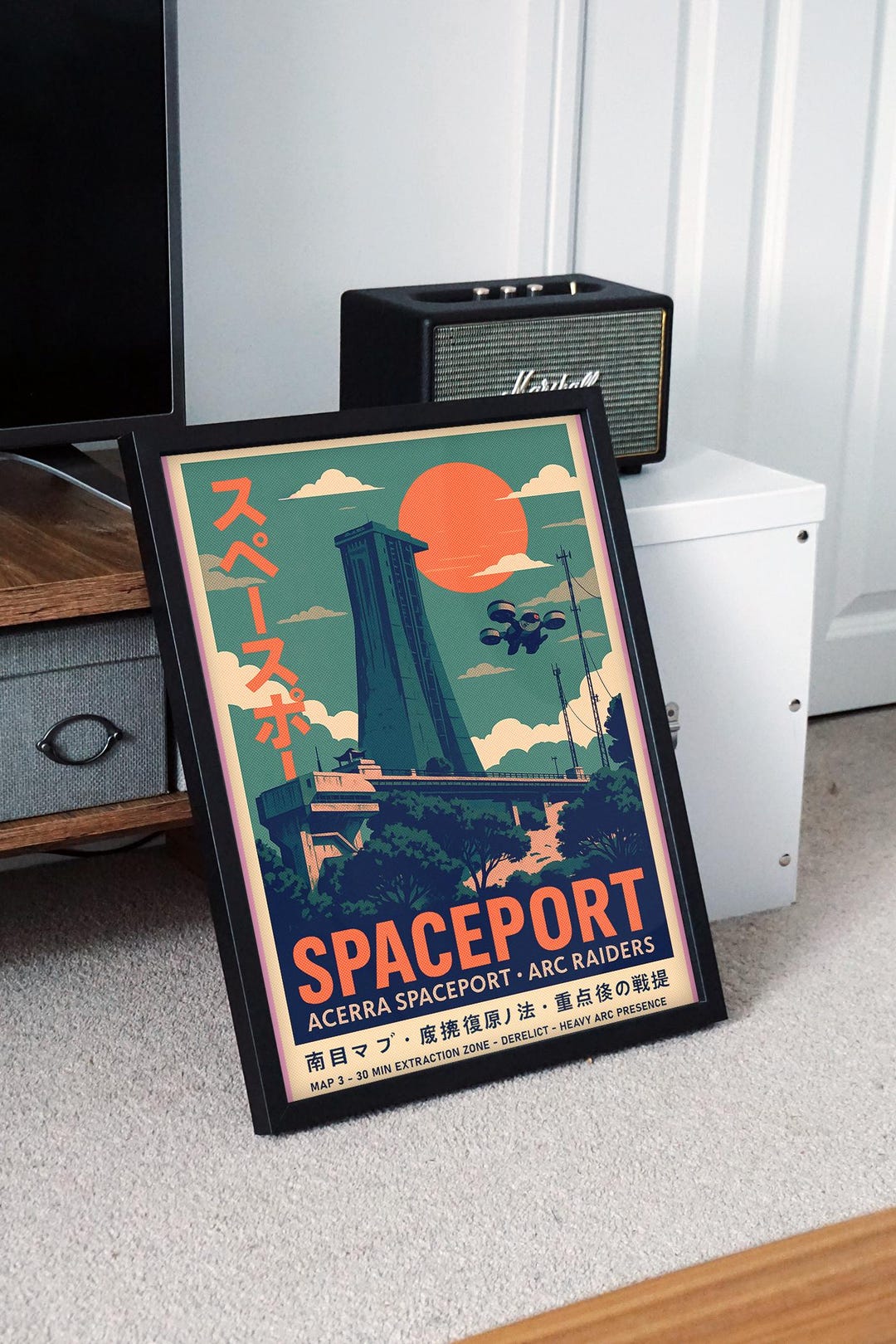Spaceport Poster ARC Raiders, Vintage Japanese Style Gaming Poster - Etsy