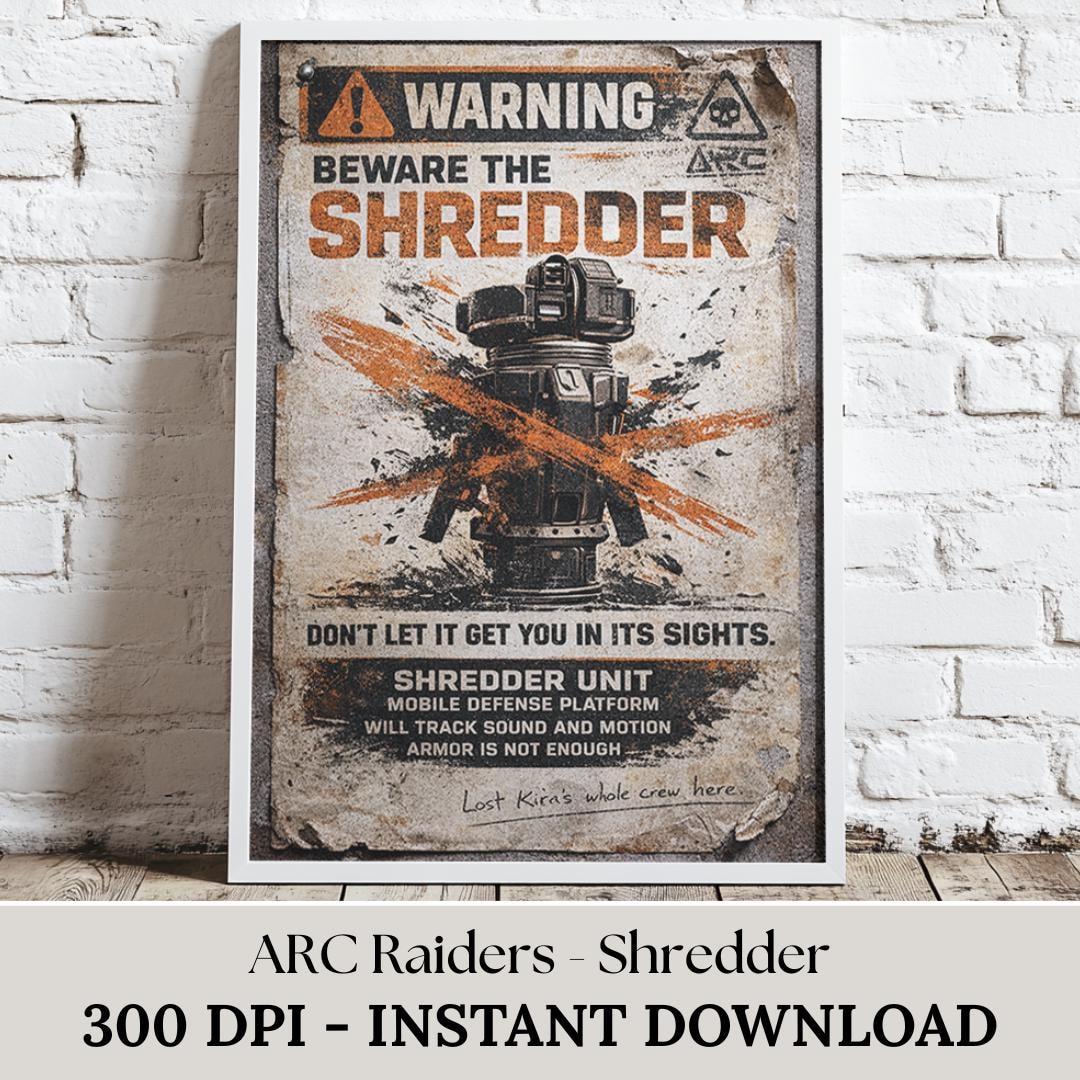 ARC Raiders Shredder Poster, Gamer Room Wall Art, Gifts for Gamers ...