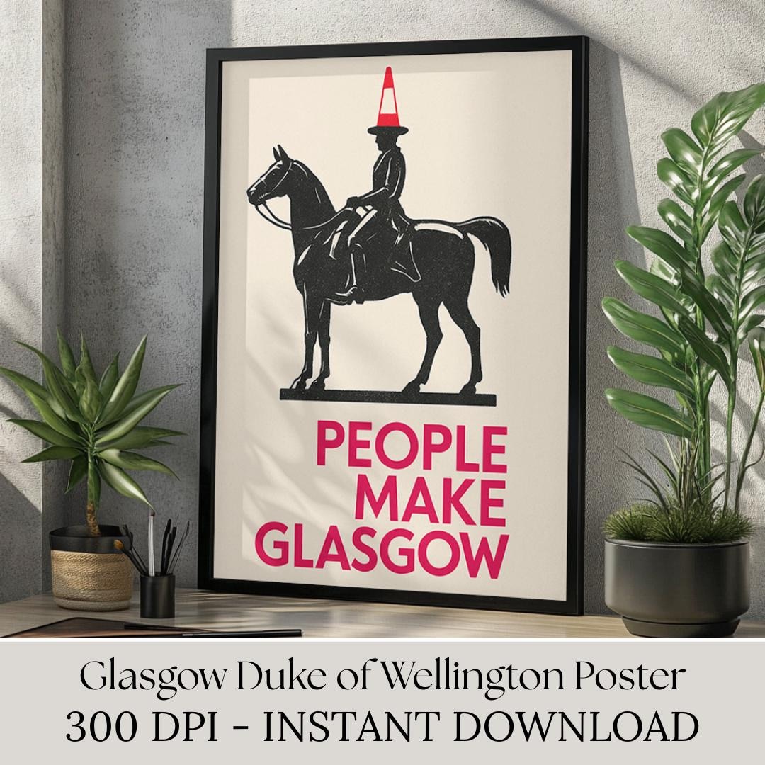 People Make Glasgow Print: Scottish Traffic Cone Art (digital Download ...