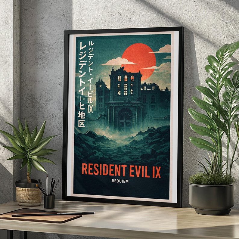Resident Evil 9 Requiem Poster, Japanese Travel Art (digital Download ...
