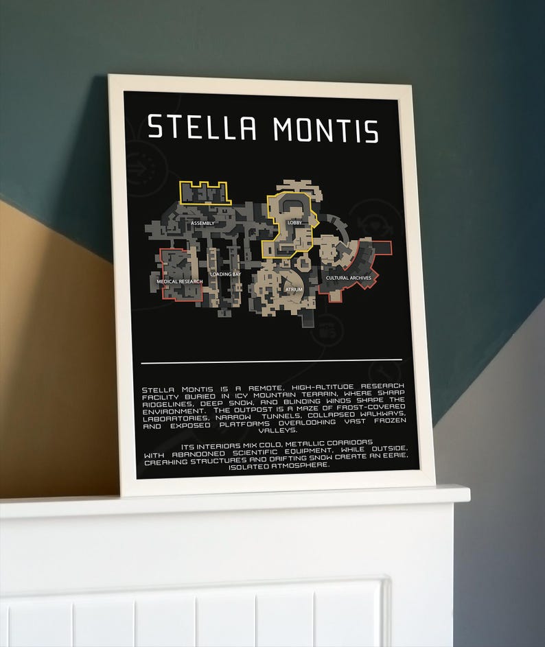 Arc Raiders Stella Montis Map Blueprint, Gamer Room Print (digital ...