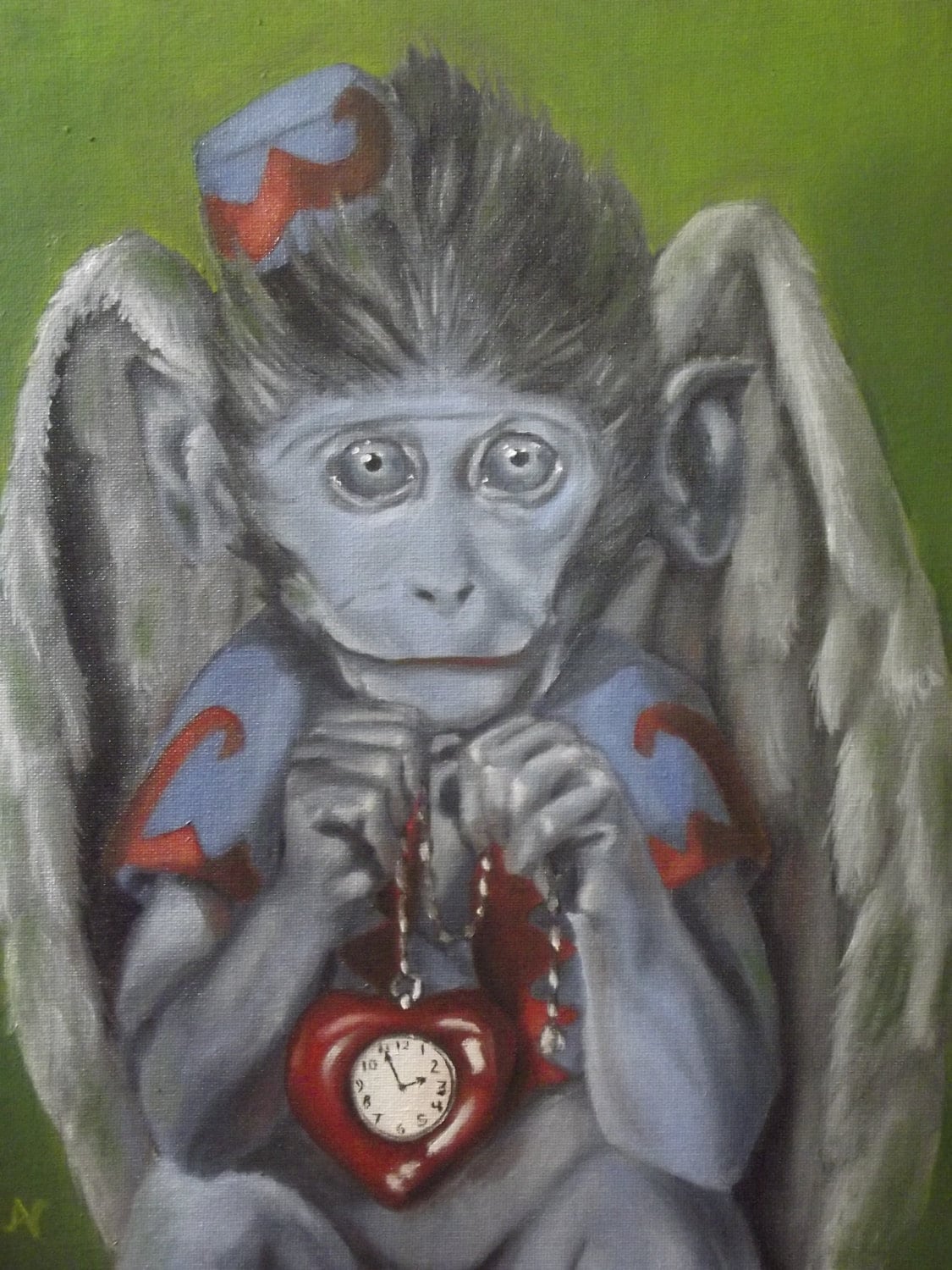 Baby Flying Monkey Original Print - Etsy