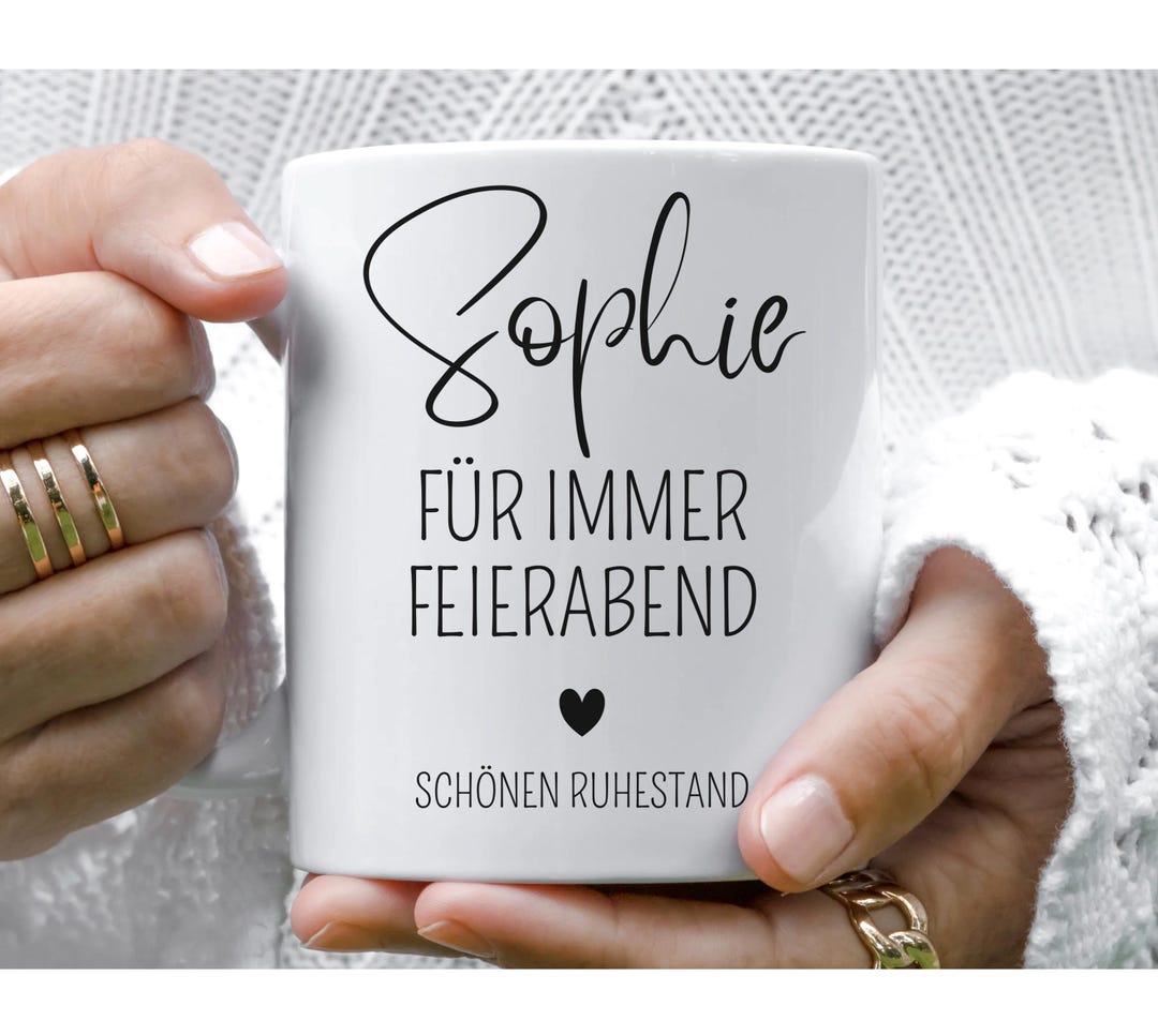 Personalized Retirement Farewell Mug With Name & Heart, Farewell Gift ...