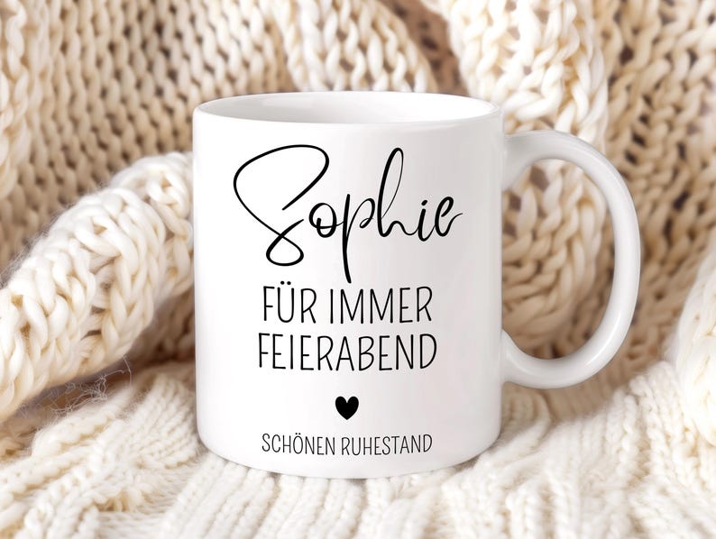 Personalized Retirement Farewell Mug With Name & Heart, Farewell Gift ...