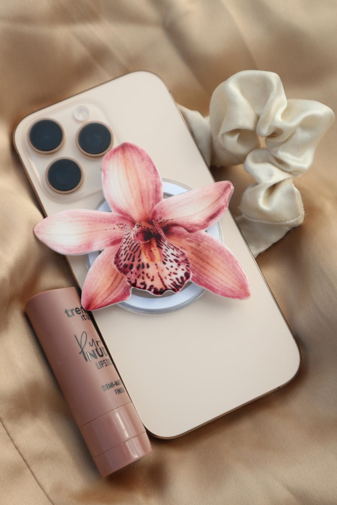 Pink Boat Orchid Floral Popsocket – Resin Phone Grip – Cute Accessory ...