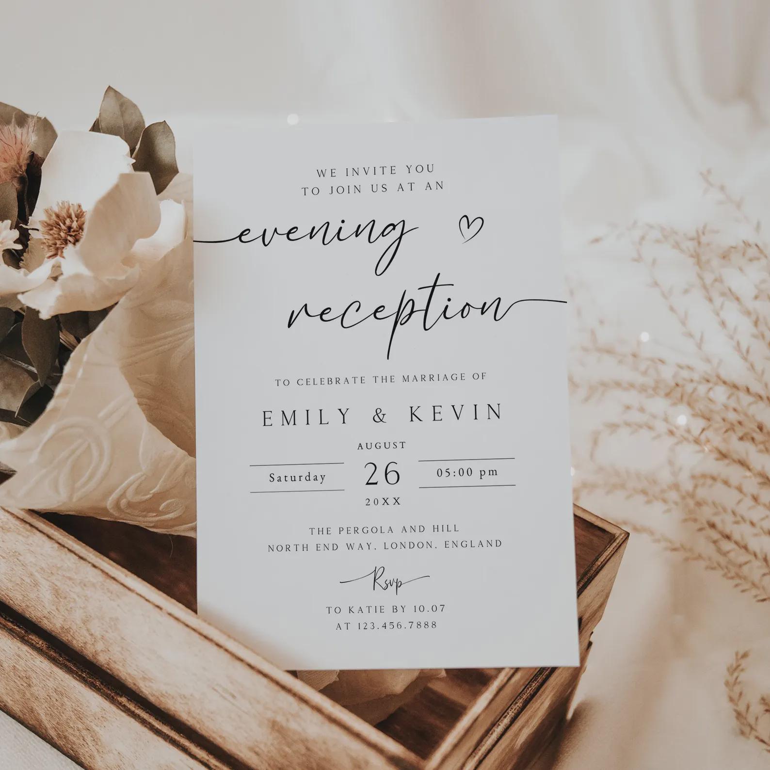 Editable Wedding Reception Invitation Template | Evening Celebration ...