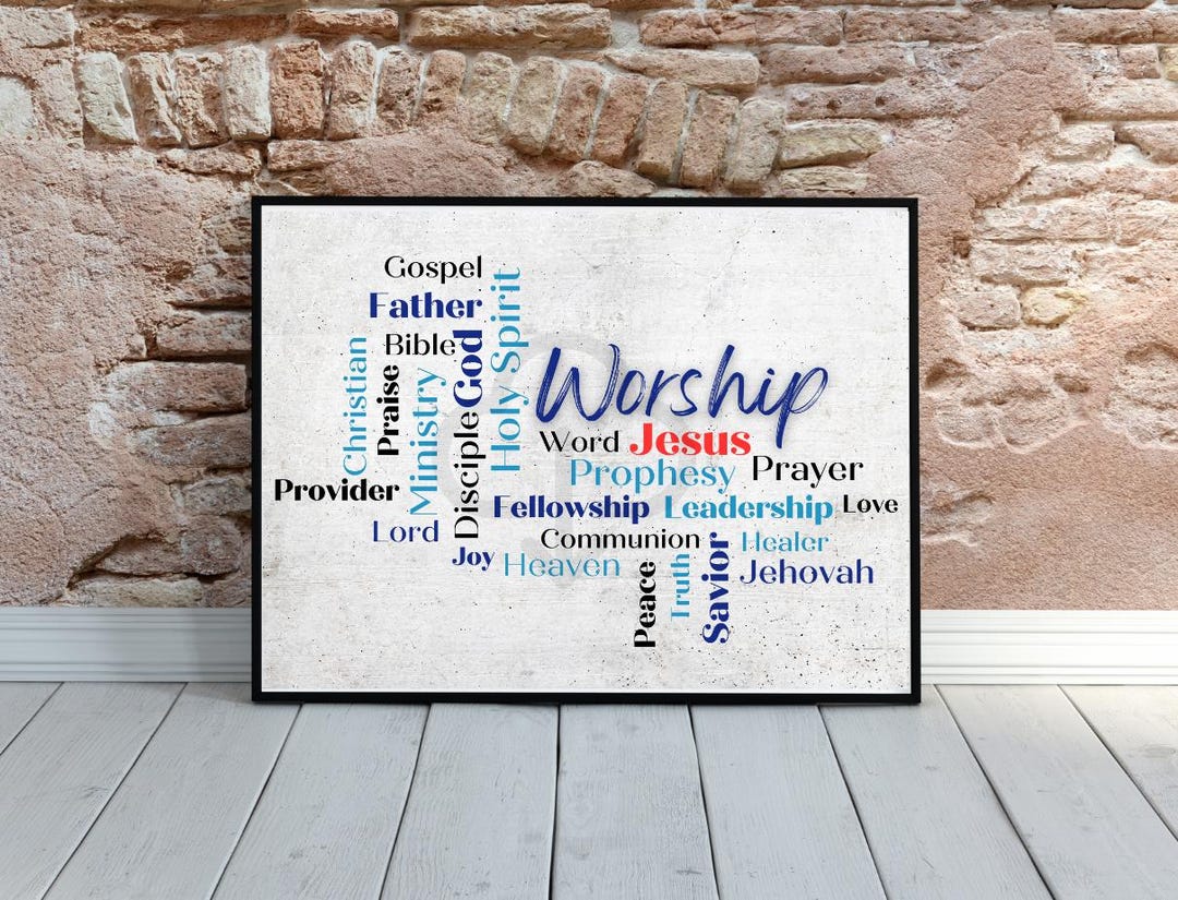 Worship Word Art - Christian Digital Download | Inspirational Bible ...