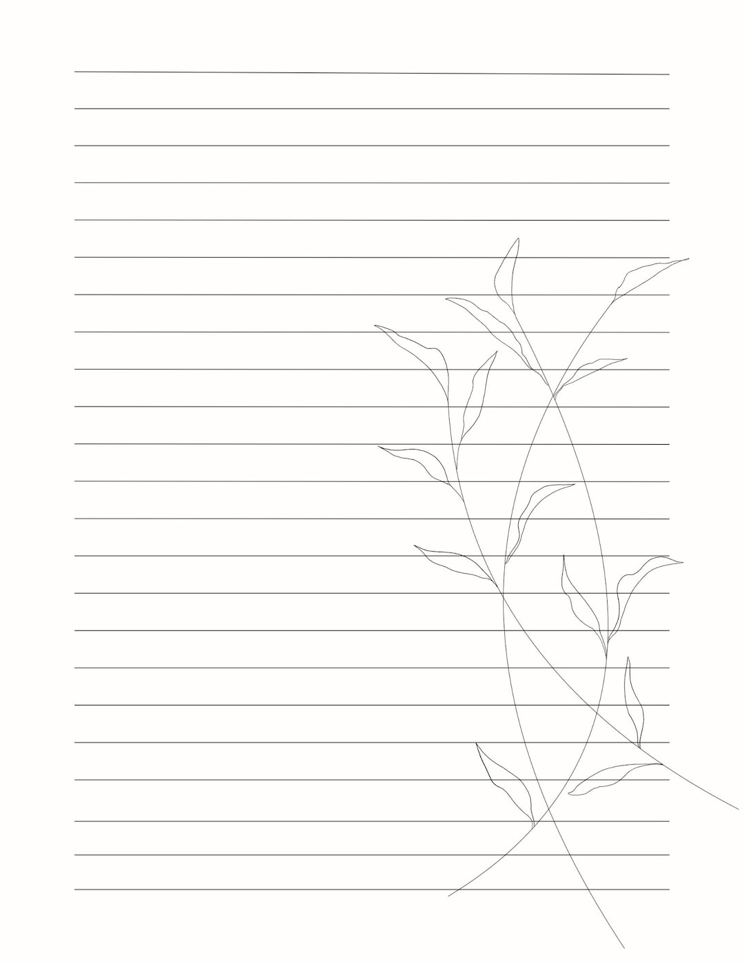 Floral Lined Paper, Stationary, Printable, Digital Download, Journal ...