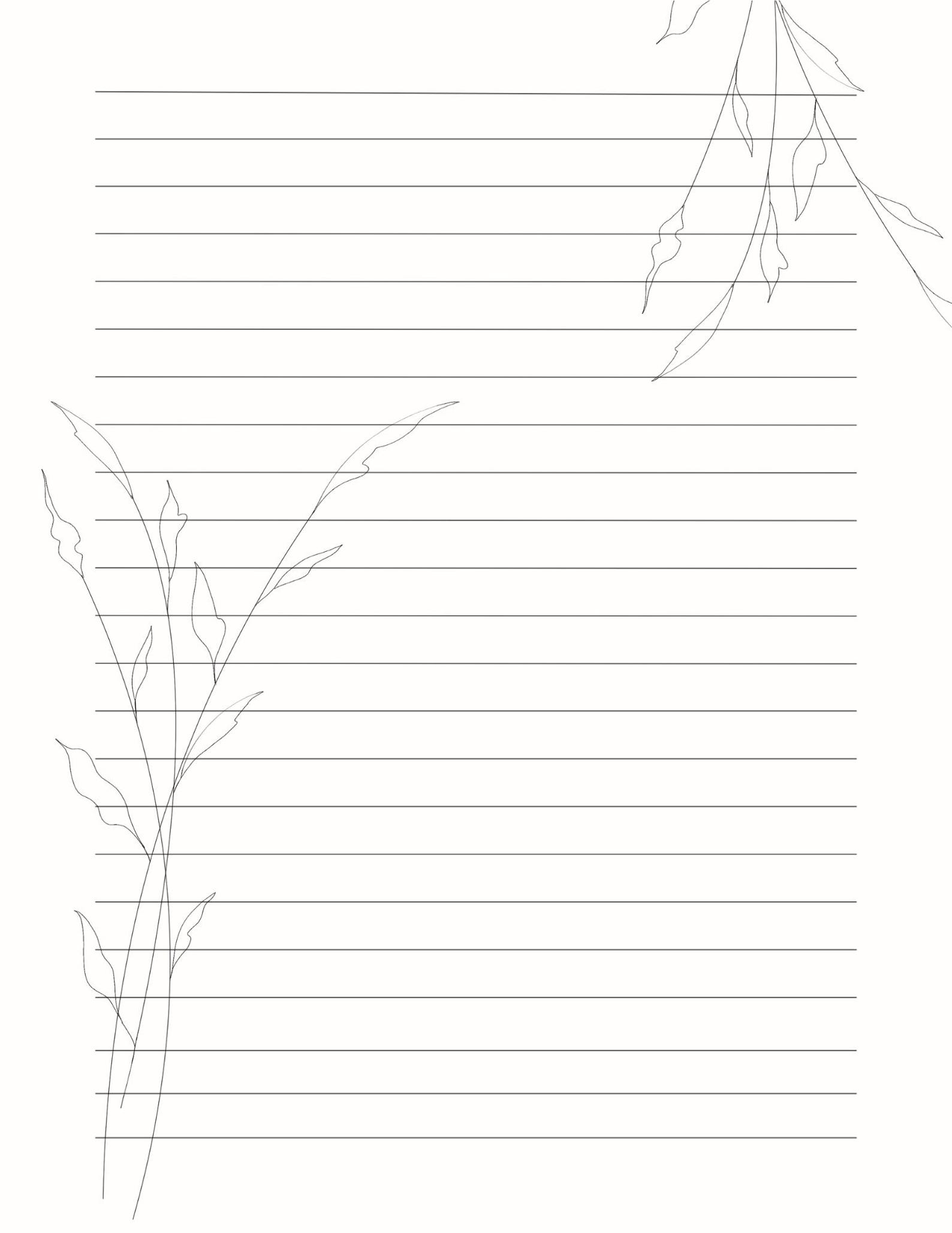 Floral Lined Paper, Stationary, Printable, Digital Download, Journal ...