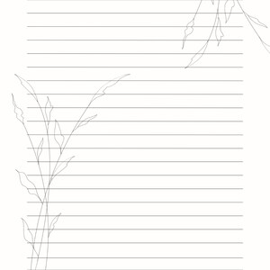 Floral Lined Paper, Stationary, Printable, Digital Download, Journal ...