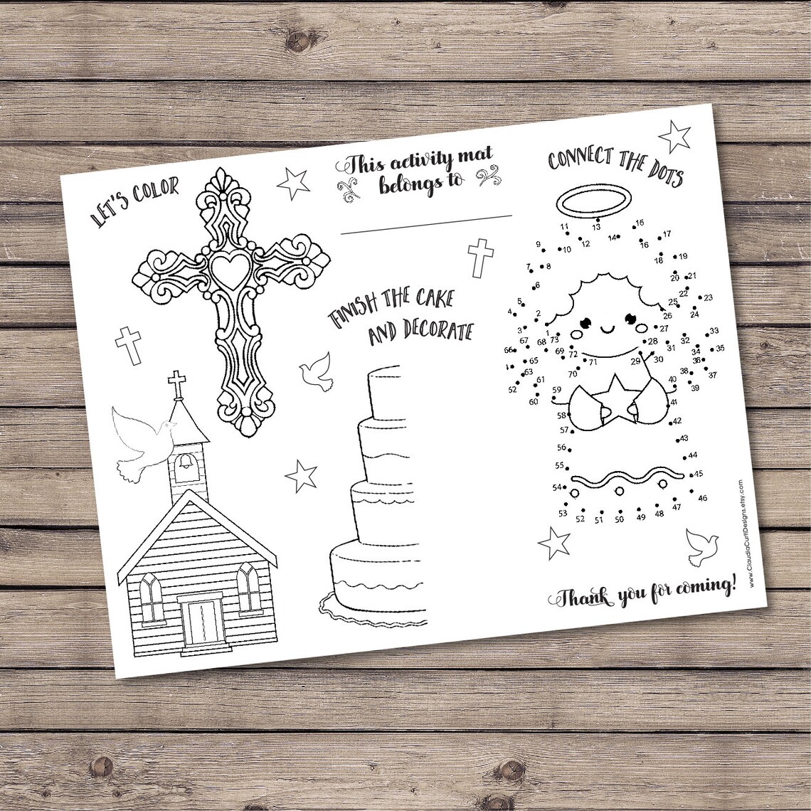 First Communion Coloring Activity Sheets Holy Communion Favor | Etsy UK