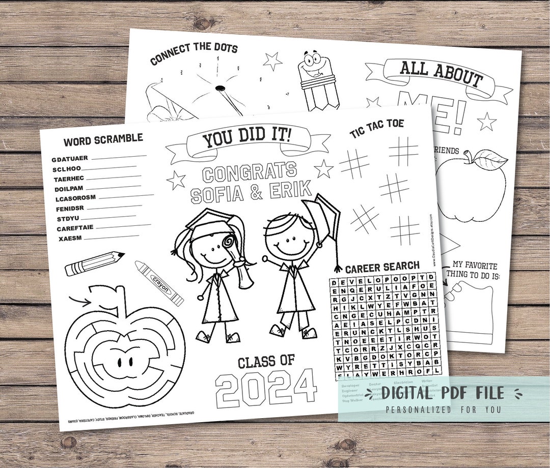 2024 Graduation Activity Pages, Kindergarten Preschool Graduation ...