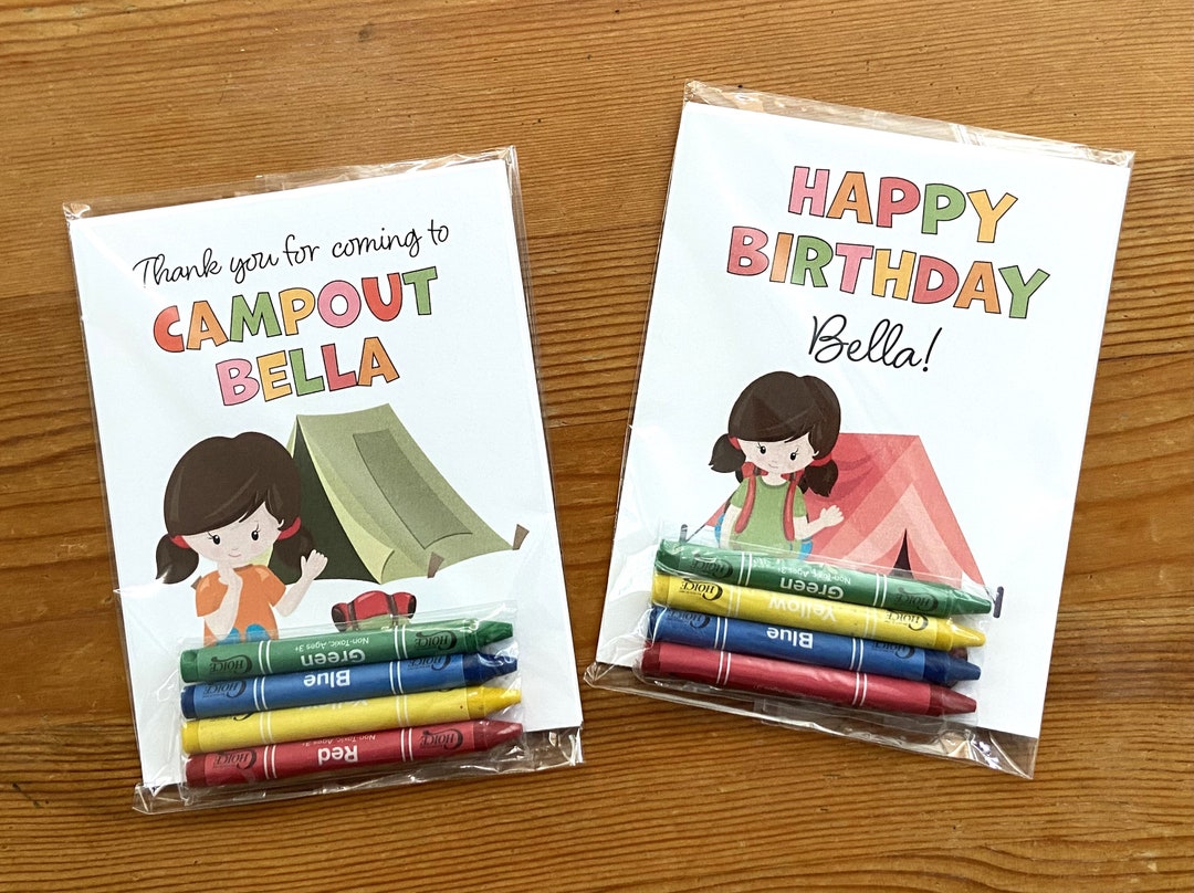 Camping Girl Party Favor, Birthday Favor, Campout Coloring Pages, Party ...