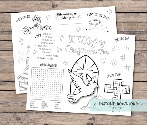 Confirmation Coloring Activity Sheets Confirmation Favor | Etsy