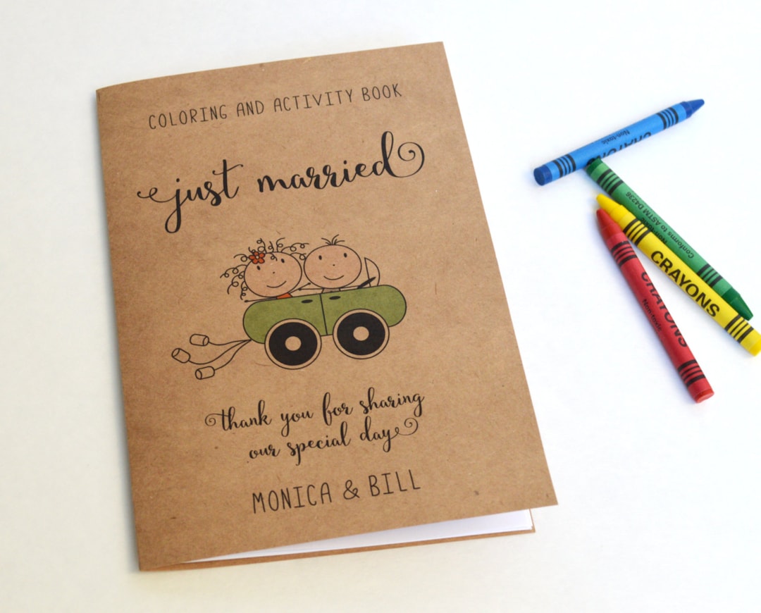 Personalized Kids Wedding Activity Book, Rustic Coloring Favors (set of ...