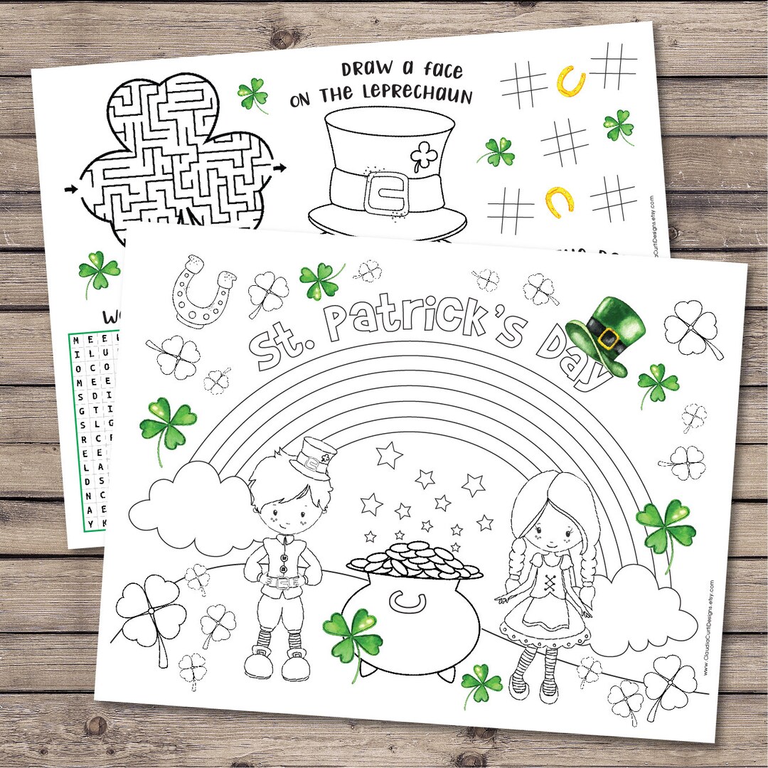 St Patricks Day Printable Coloring Pages, Activity Sheets, St Patty's ...