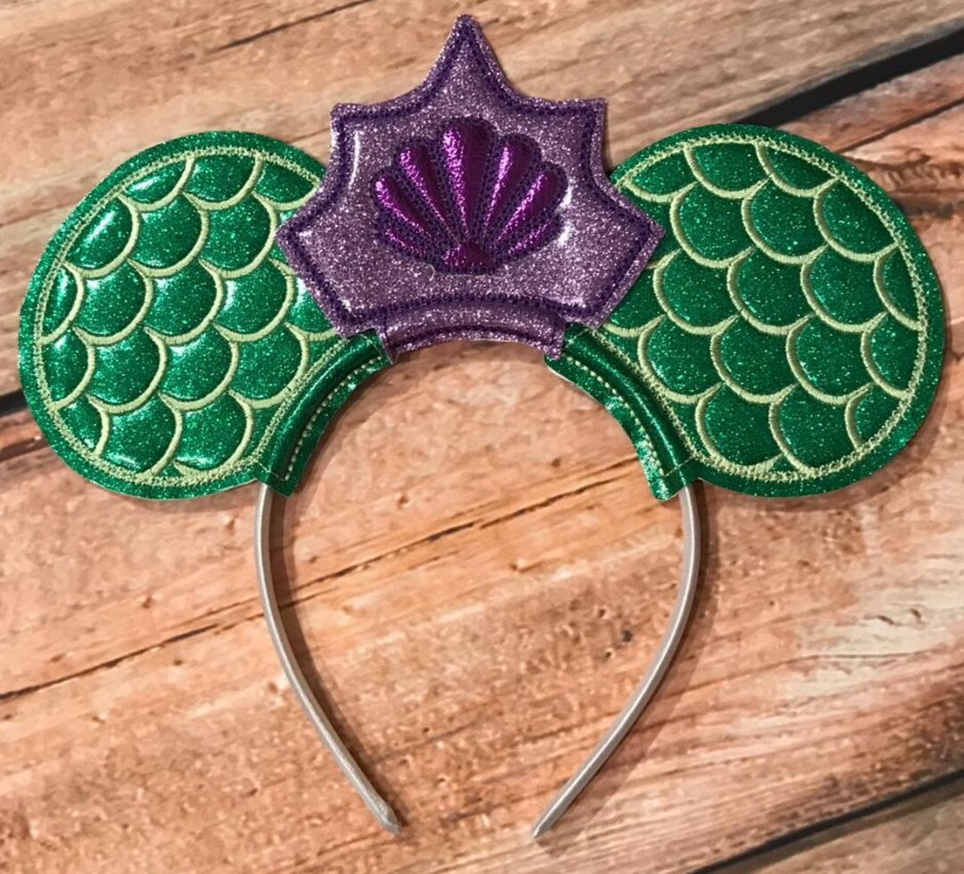 Custom Glitter Little Mermaid Mouse Ear Headband - Etsy
