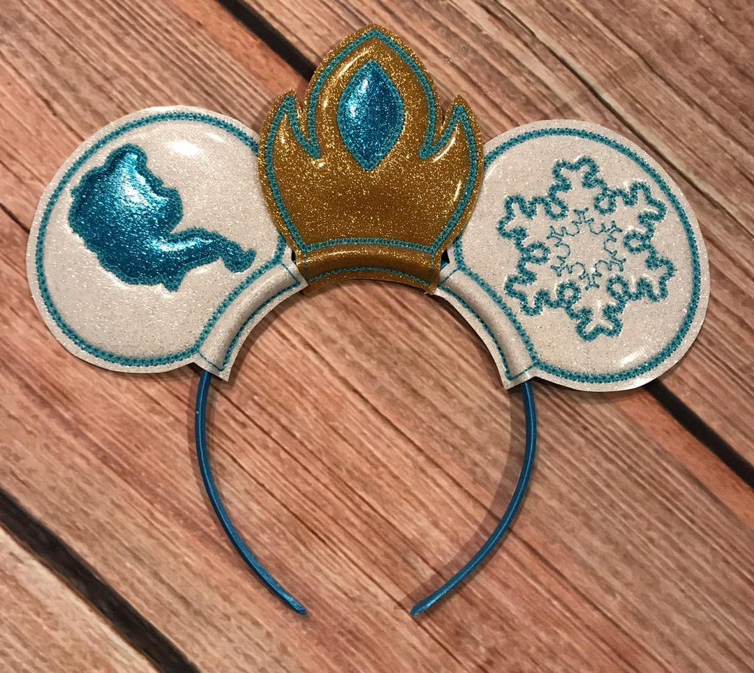 Custom Frozen Elsa Disney Princess Glitter Mouse Ear Headband - Etsy