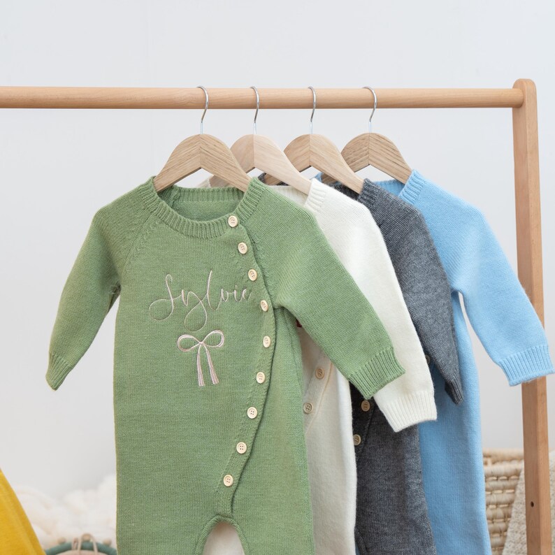 Personalized Embroidered Baby Romper Set, Custom Cotton Bodysuit & Hat ...