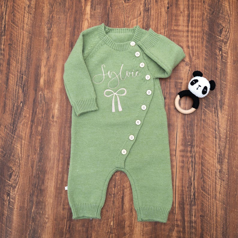 Personalized Embroidered Baby Romper Set, Custom Cotton Bodysuit & Hat ...
