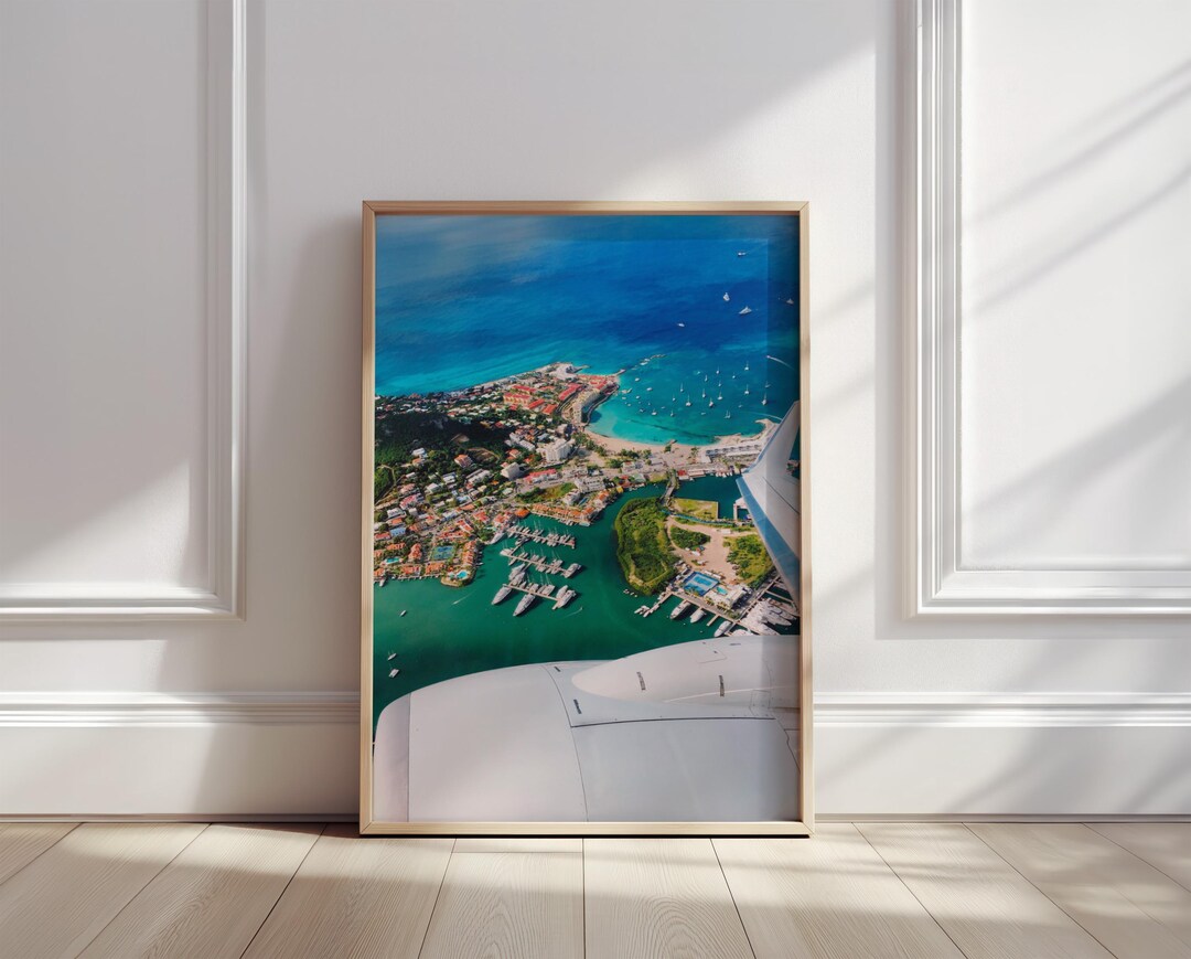 Tropical Island Print, Ocean View Poster, Beachy Wall Art, Airplane ...