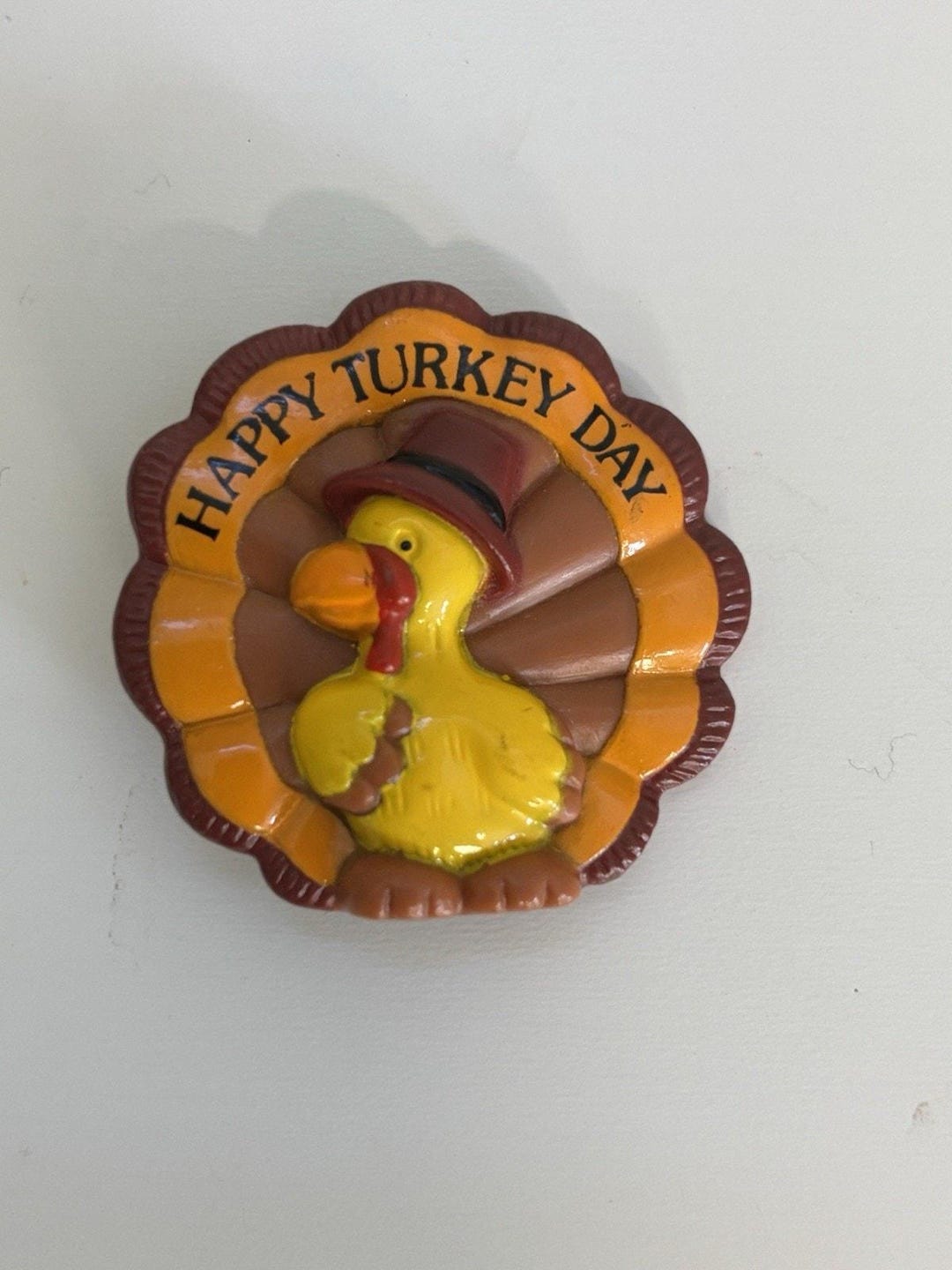Vintage 90s Russ Happy Turkey Day Thanksgiving Pin - Etsy