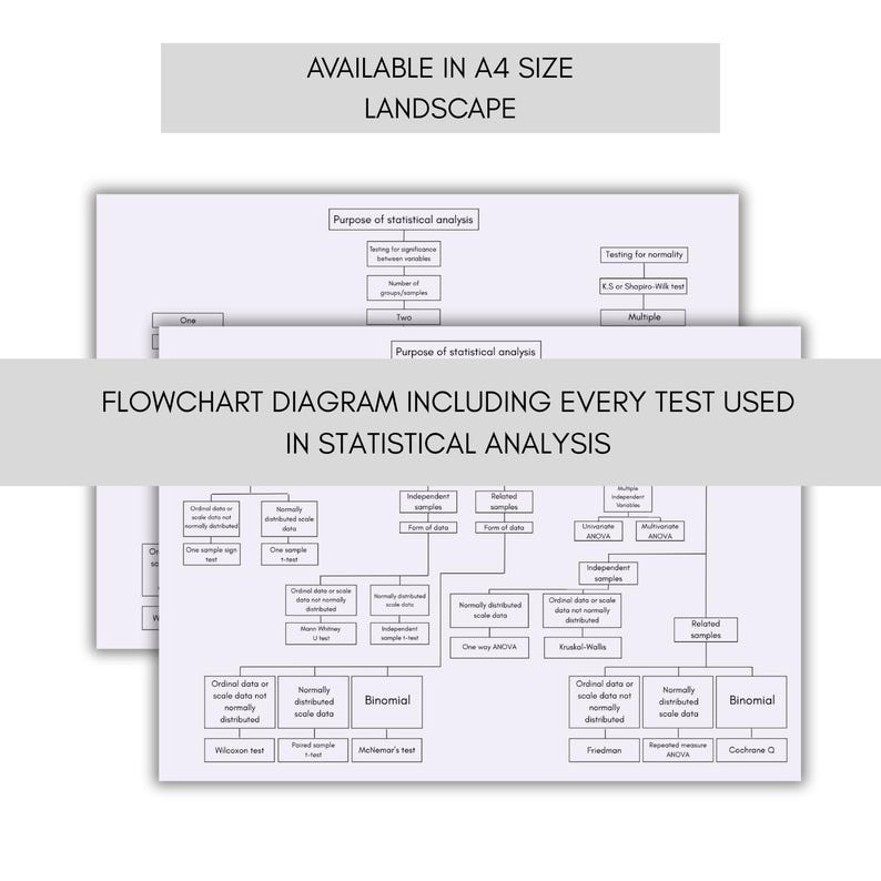 Statistical Analysis Flowchart: Research Data Tests (digital Download ...