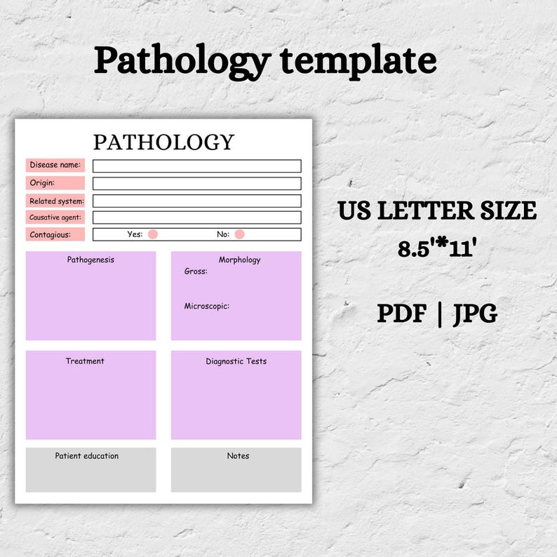 Pathology Template | Medical Template | Pathology Made Easy - Etsy