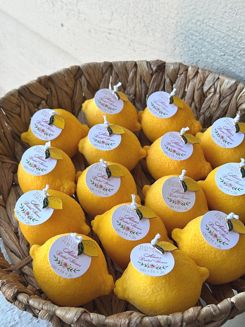 Personalized Lemon Candles | Wedding Bridal Shower Favors, Italian ...