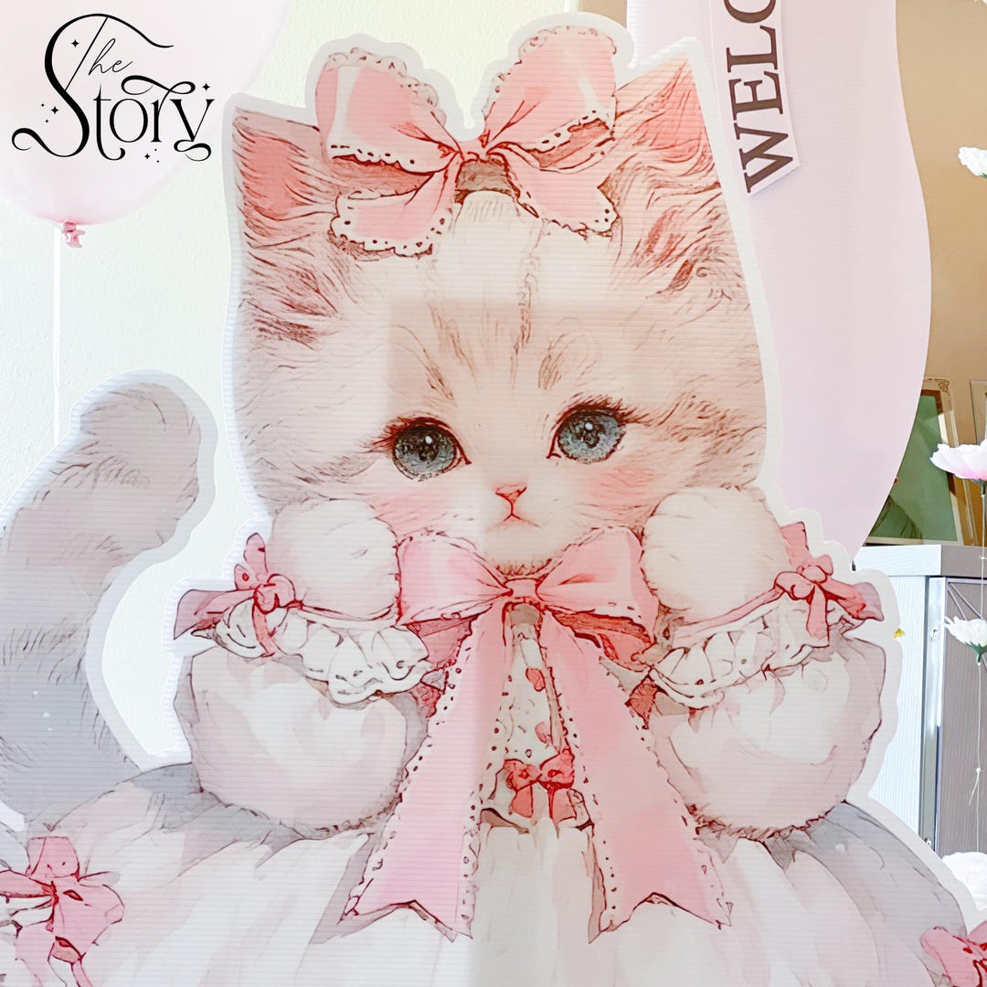 Pink Princess Cat Cutout, Aristocats Birthday Party Decoration (digital ...
